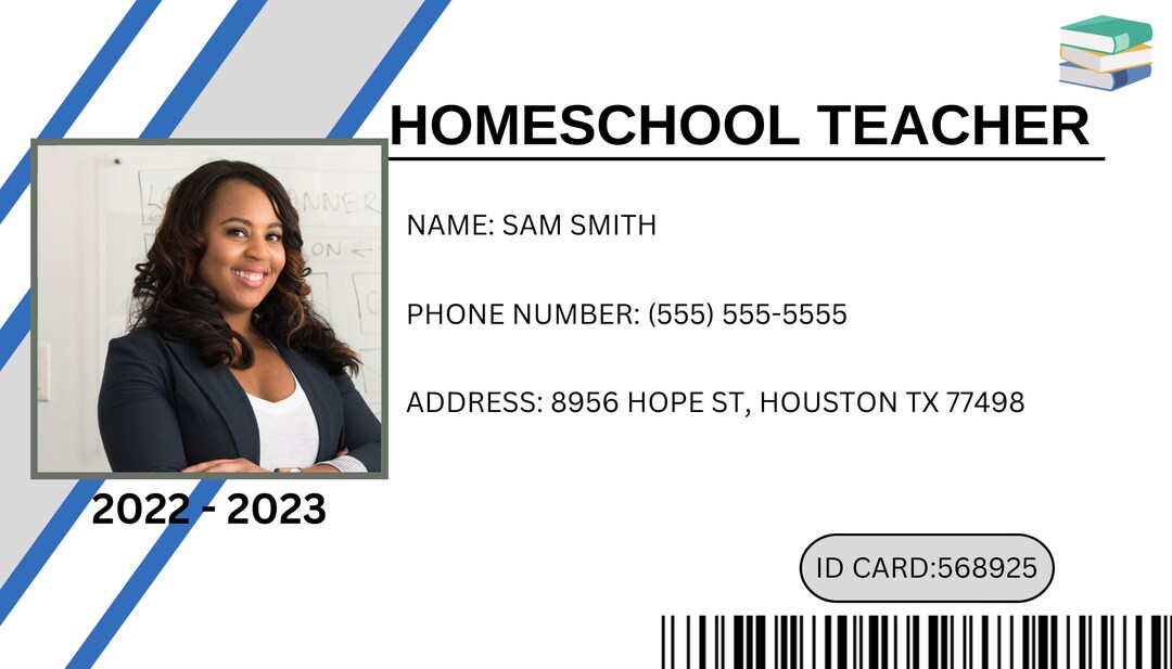 Homeschool Id Card Editable, Homeschool MOM, Custom Id Printable ...