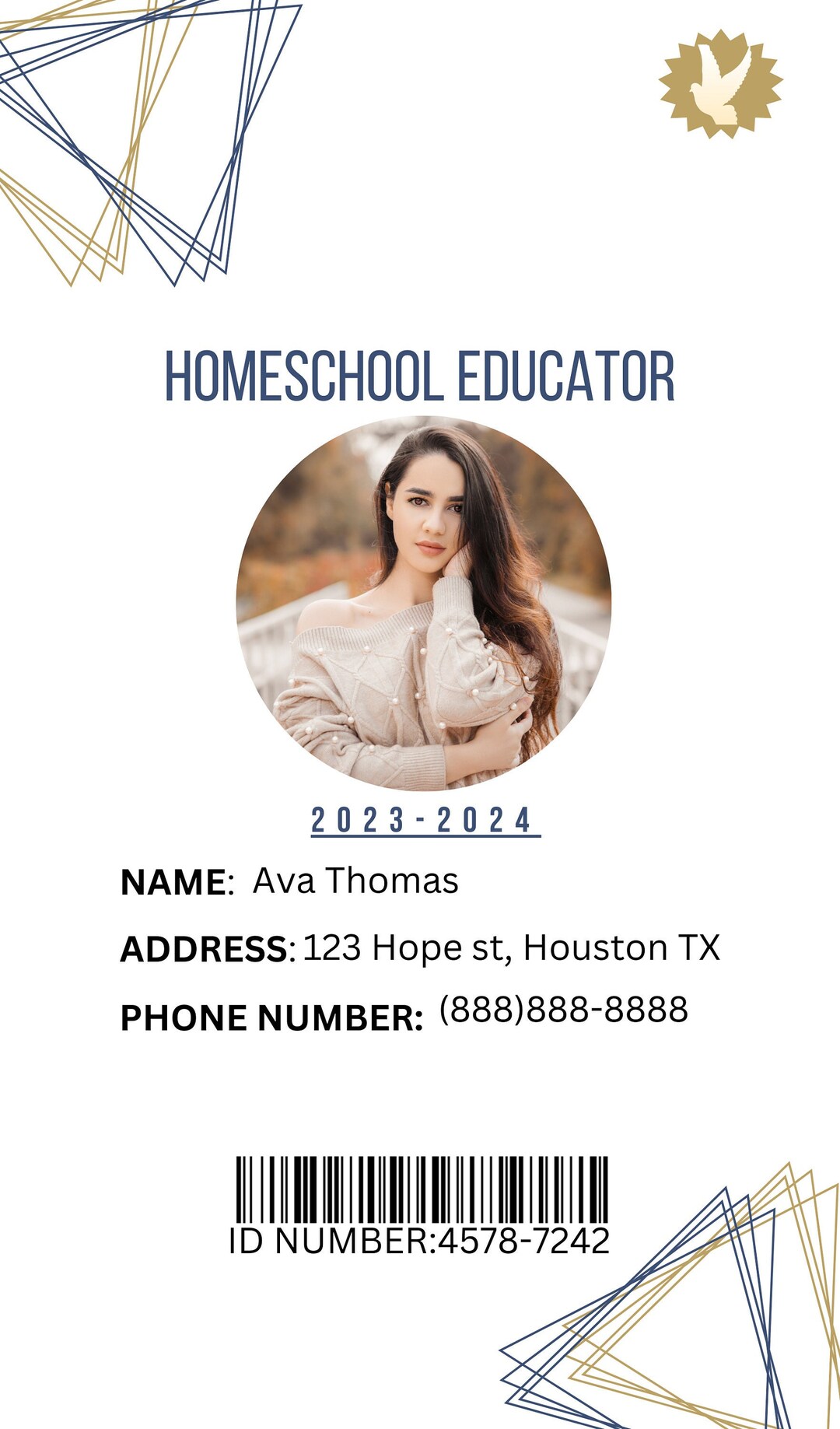 Homeschool Id Card Editable, Homeschool MOM, Custom Id Printable ...
