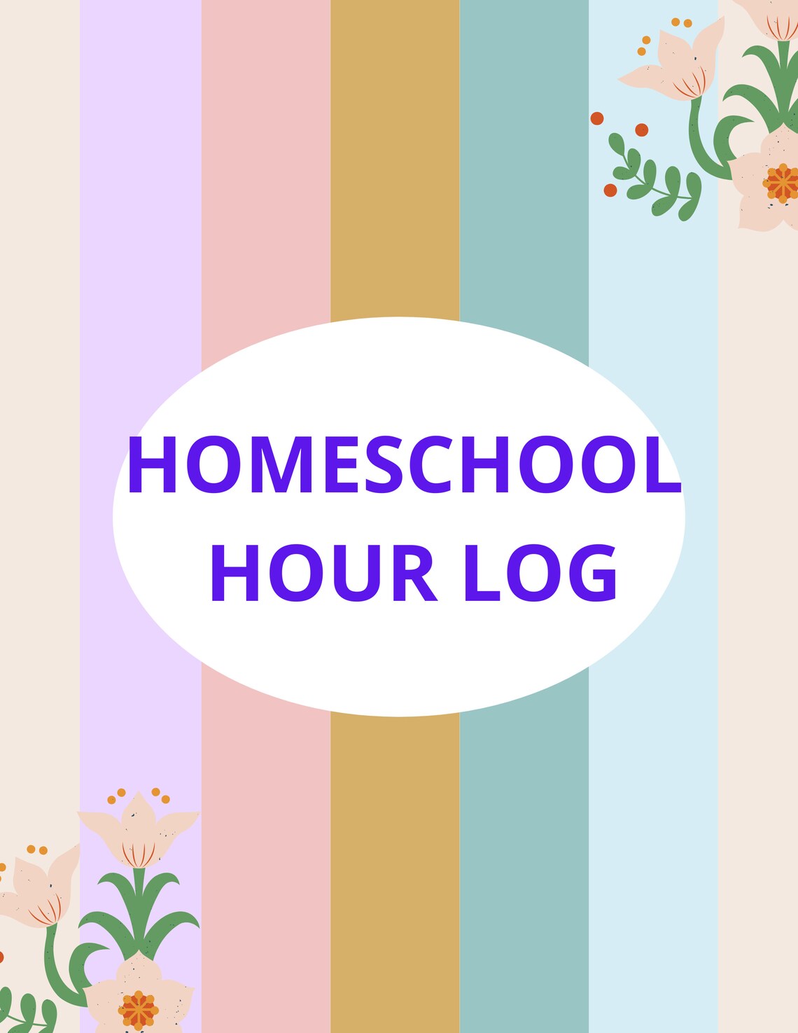 Rainbow Strip Homeschool Hour Log Homeschooler Log Homeschooling Log - Etsy