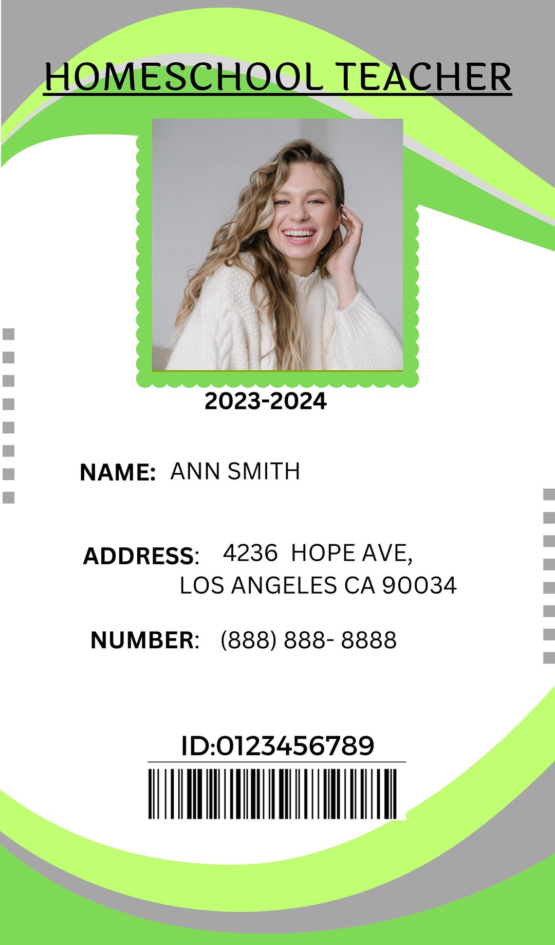 Homeschool Id Card Editable, Homeschool MOM, Custom Id Printable ...