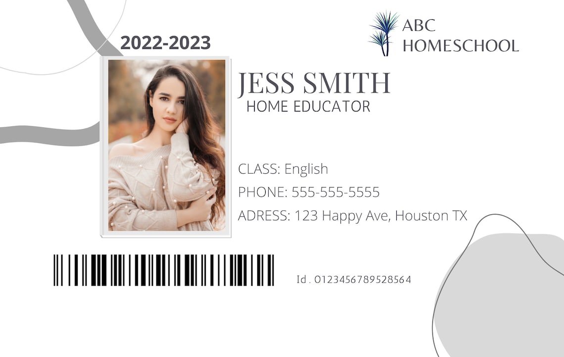 Homeschool Id Card Editable, Homeschool MOM, Custom Id Printable ...
