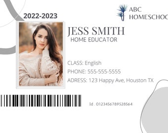 Teacher ID Badge Editable Teacher ID Pretend Play School - Etsy