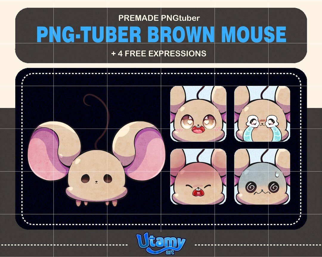 Little Brown Mouse Pngtuber Cute Mouse Premade Pngtuber - Etsy