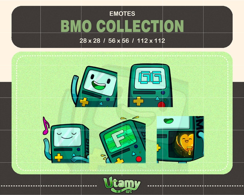 BMO Emotes Cartoon | Twitch Adventure Time Emotes | Emote | Stream - Etsy