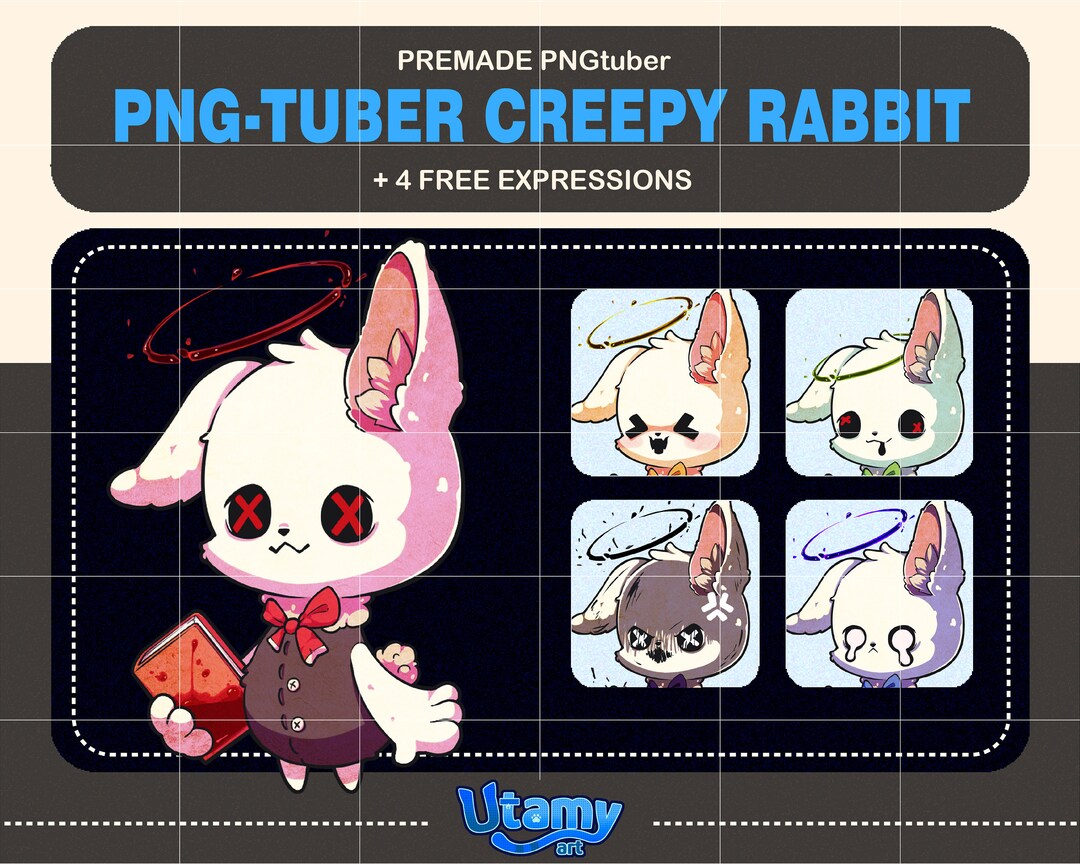 Creepy Stuffed Rabbit Pngtuber | Premade Pngtuber Twitch | Veadotube ...
