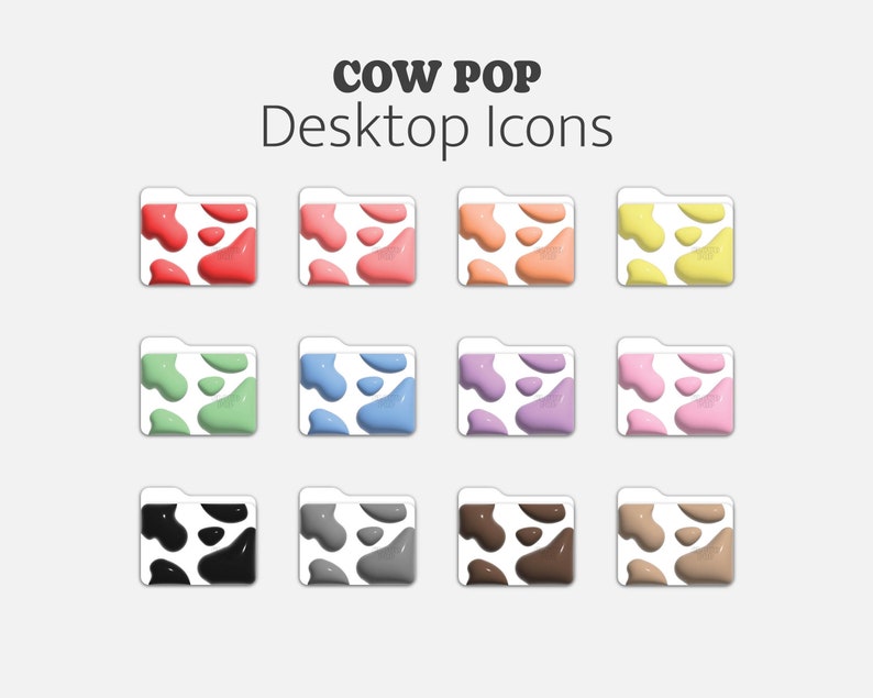 Cow Print Desktop Icon Set 12 Cow Print Folder Icons for Mac - Etsy ...
