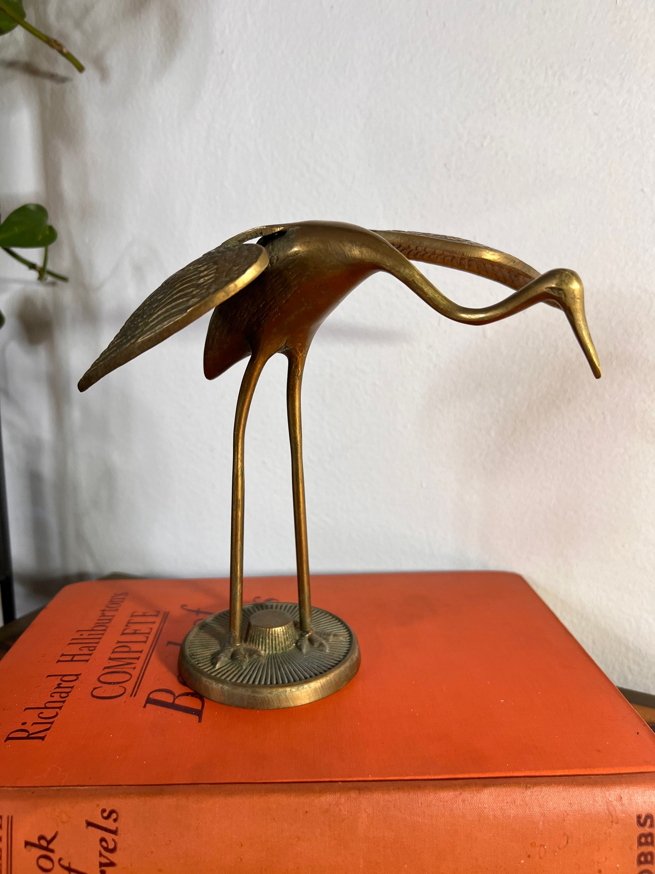 Vintage Solid Brass Cranes Set of Two - Etsy