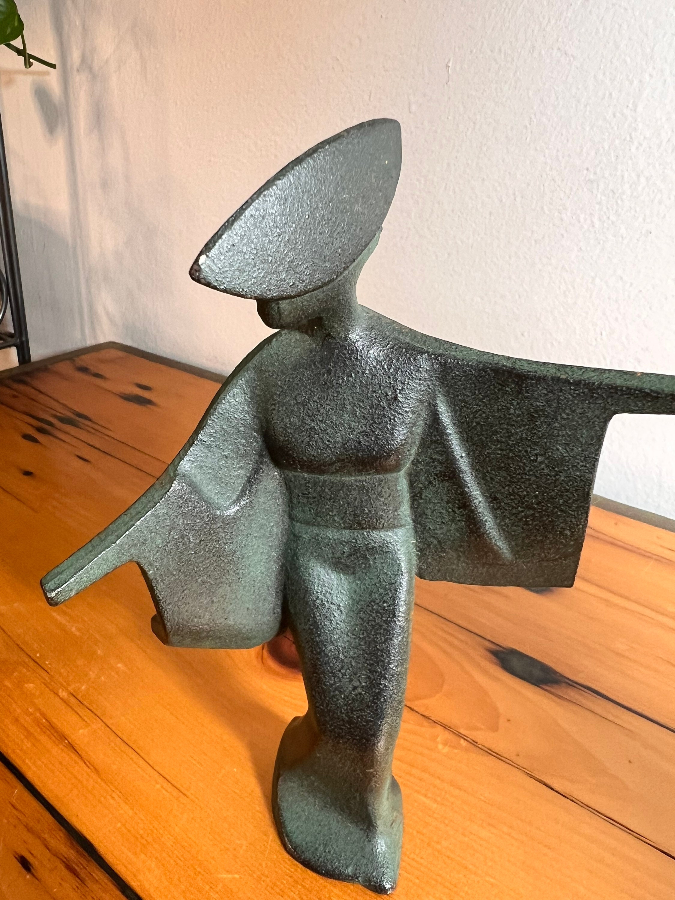 2 Vintage Cast Iron Minimalist Japanese Ladies/geisha Figurines - 7 ...