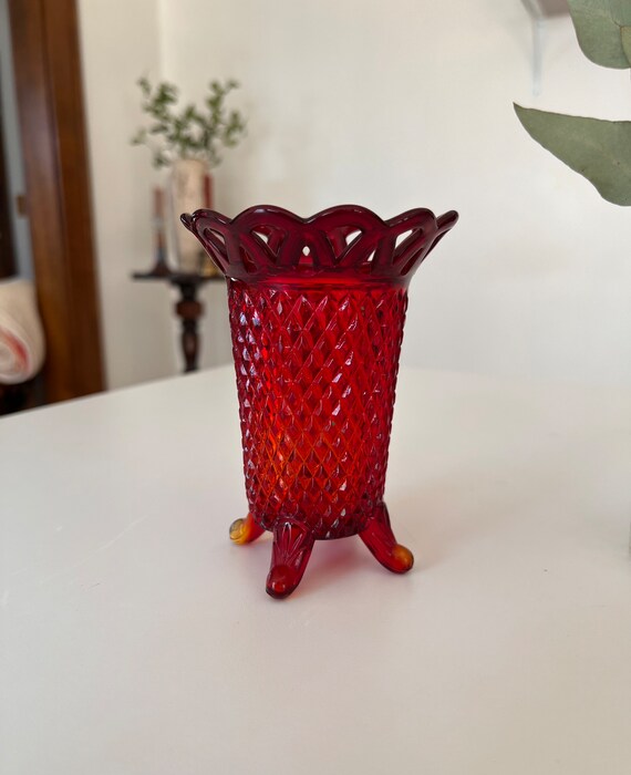 Red Lace Vase