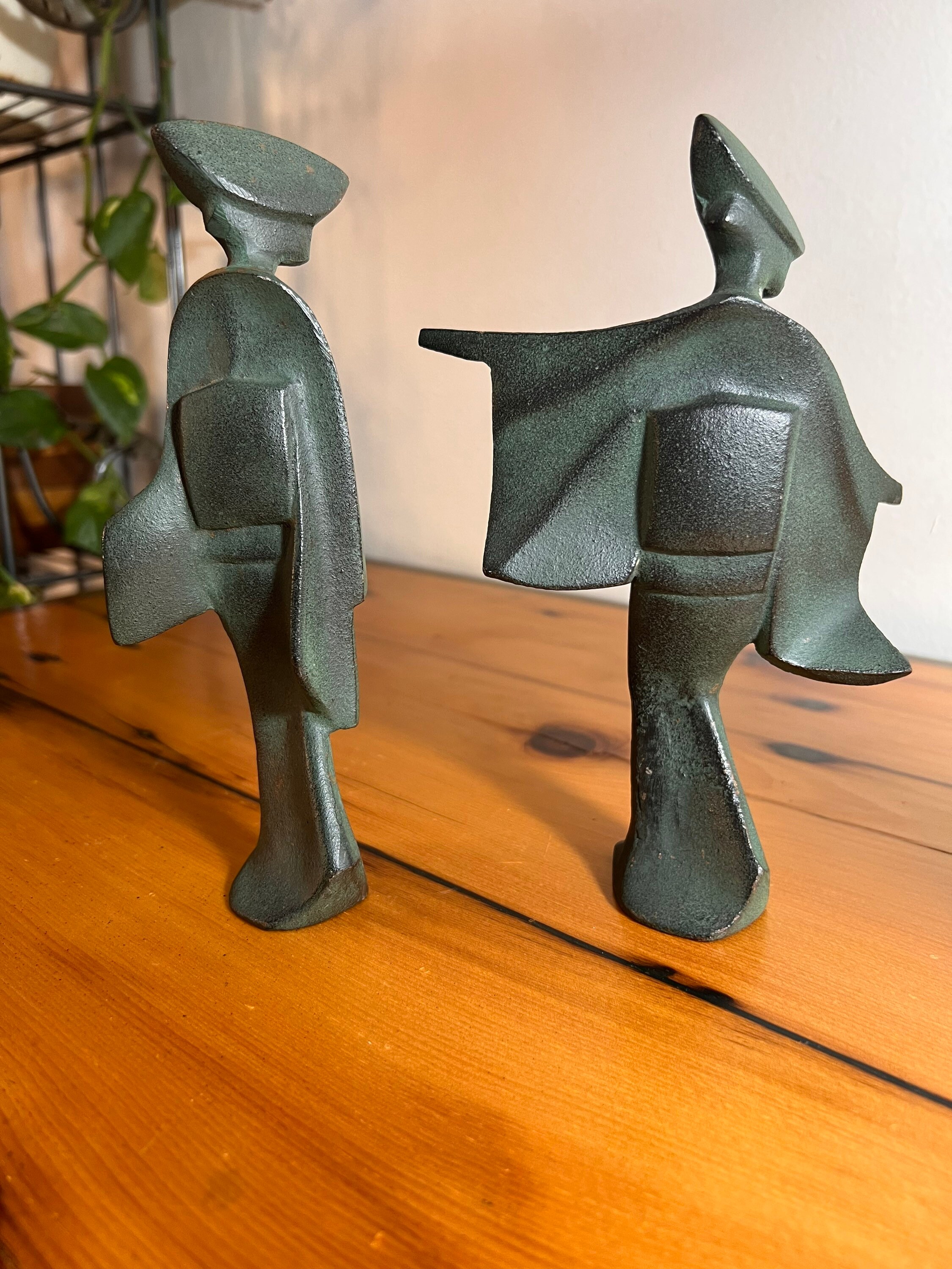 2 Vintage Cast Iron Minimalist Japanese Ladies/geisha Figurines - 7 ...