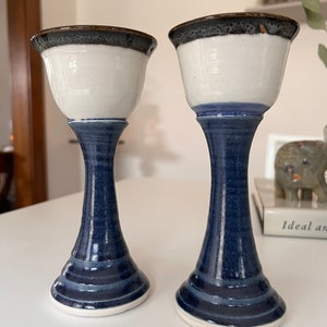 Studio Pottery Pair of Ceramic Goblets - Artist Signed - 7” - Etsy