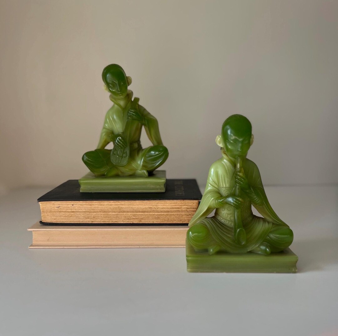 Vintage Faux Jade Wony Asian Bookends - Etsy