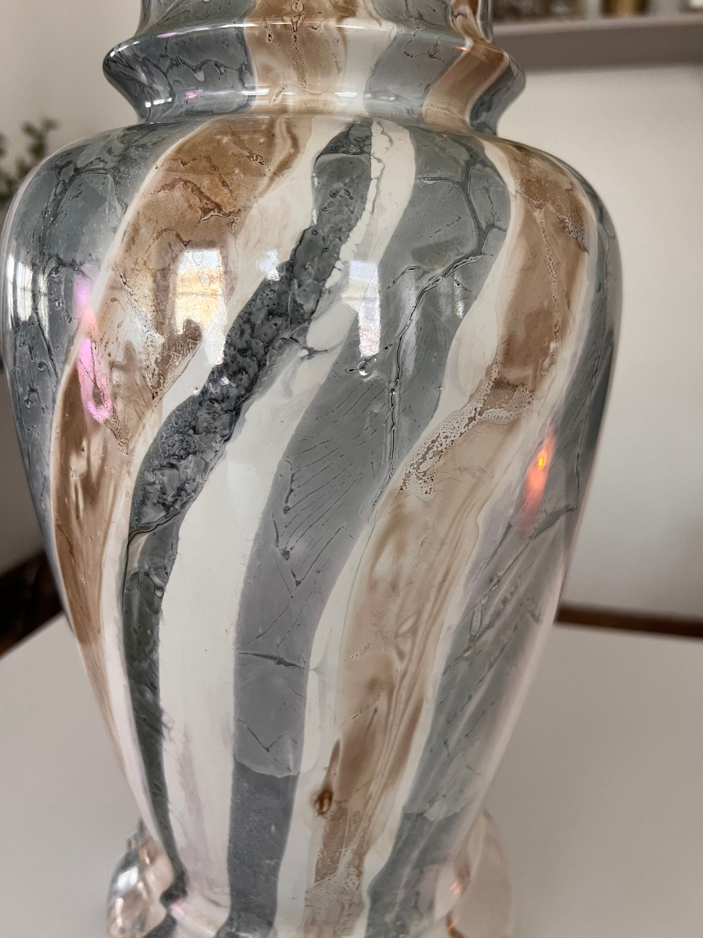 Vintage 29” Mid Century Faux Marble Lustre Ceramic Table Lamp - Etsy