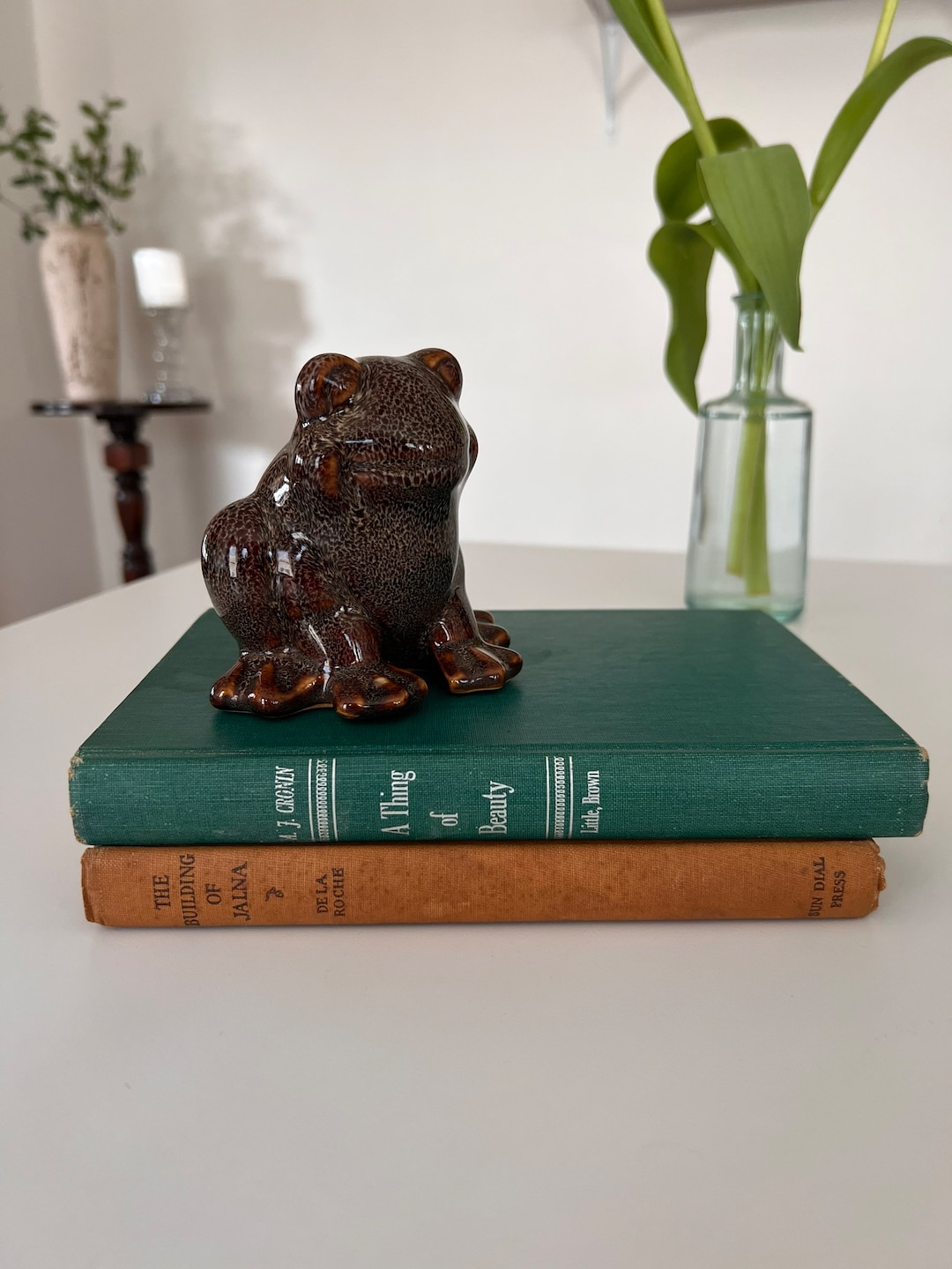 VTG Brown Speckle Glaze Ceramic Tree Frog Figurine 4” Tall - Etsy