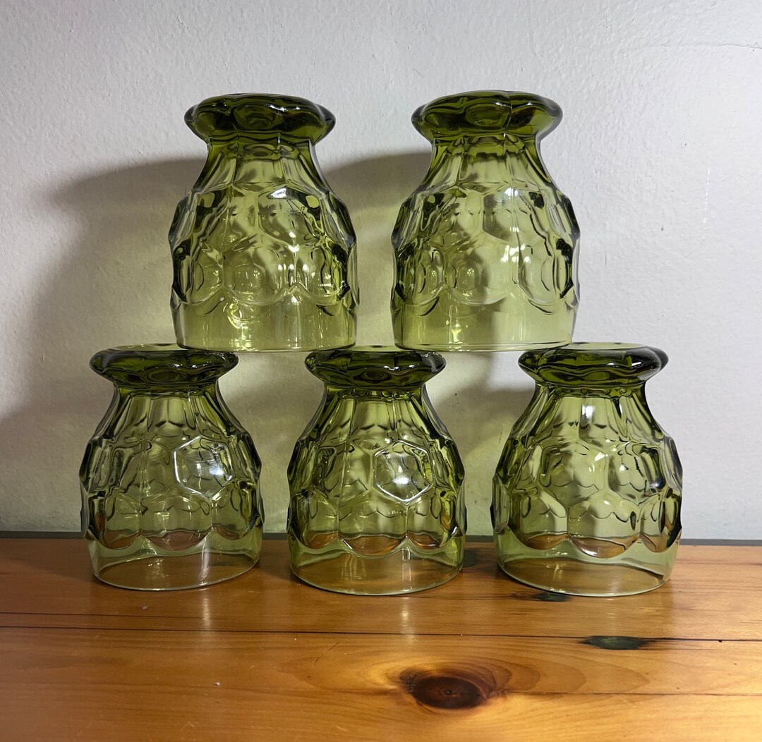 5 Vintage MCM Imperial Glass Provincial Green Rocks Glasses - Etsy