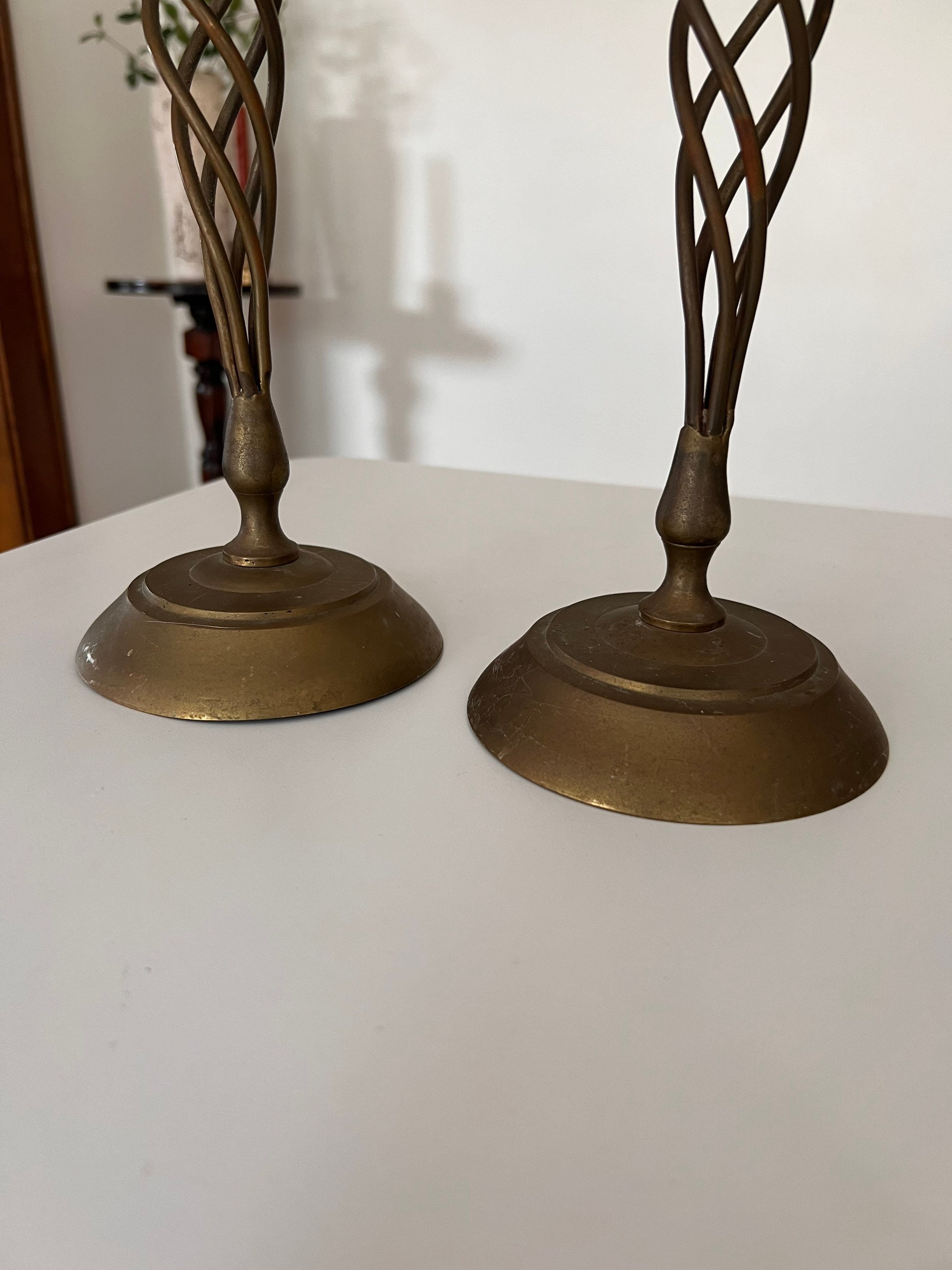 VTG Brass Pillar Candle Holders Unique Barley Twist Design - Etsy