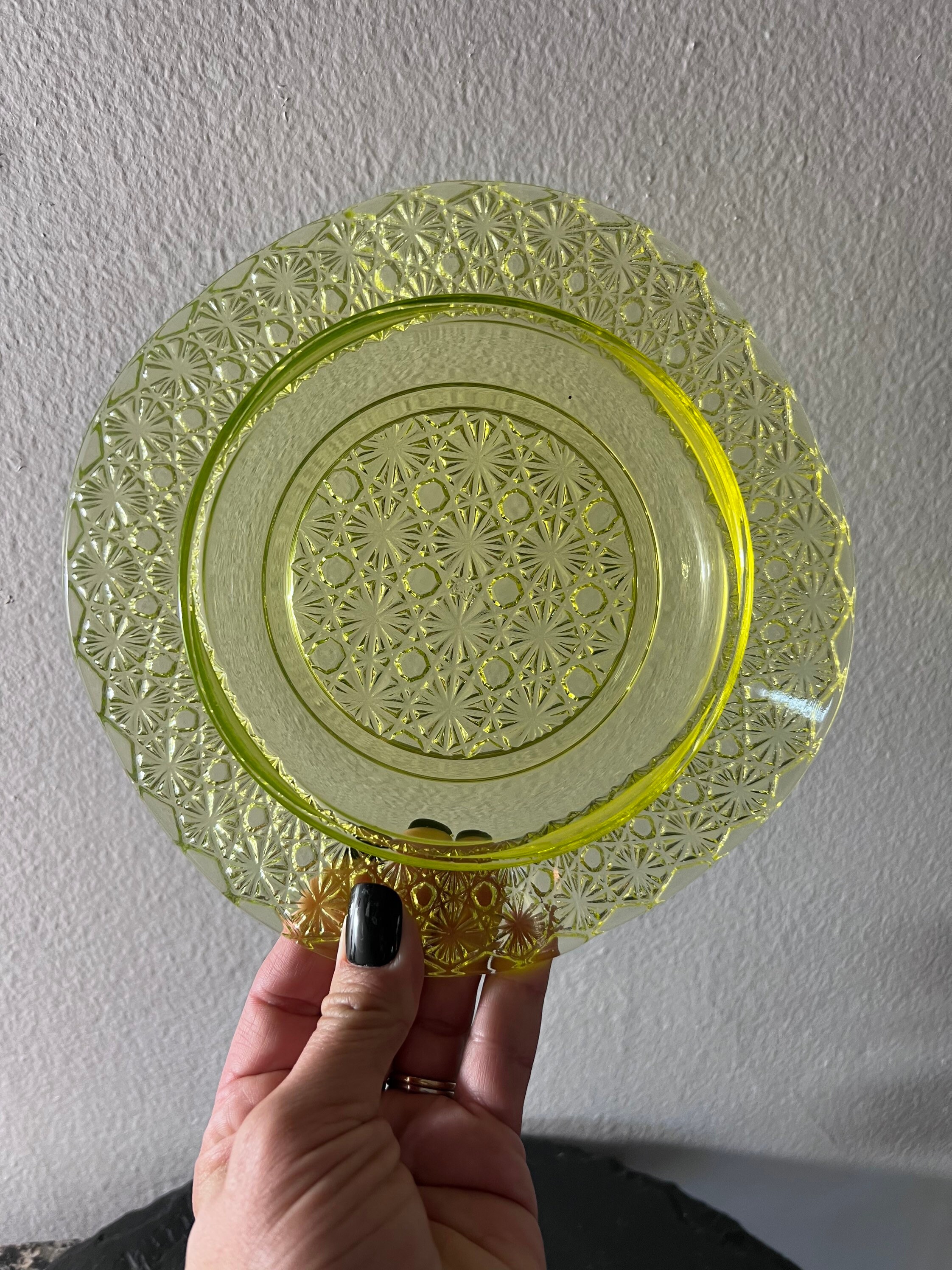 1940s Yellow Vaseline/uranium Glass Covered Butter/cheese/serving Dish ...
