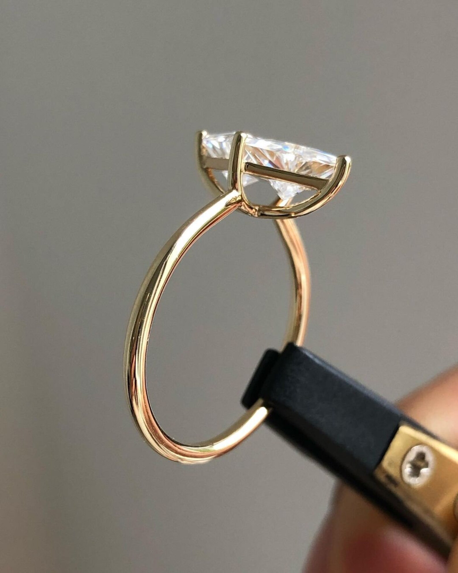 2 CT Kite Cut Forever Moissanite Diamond Ring 10K 14K 18K Solid Yellow ...