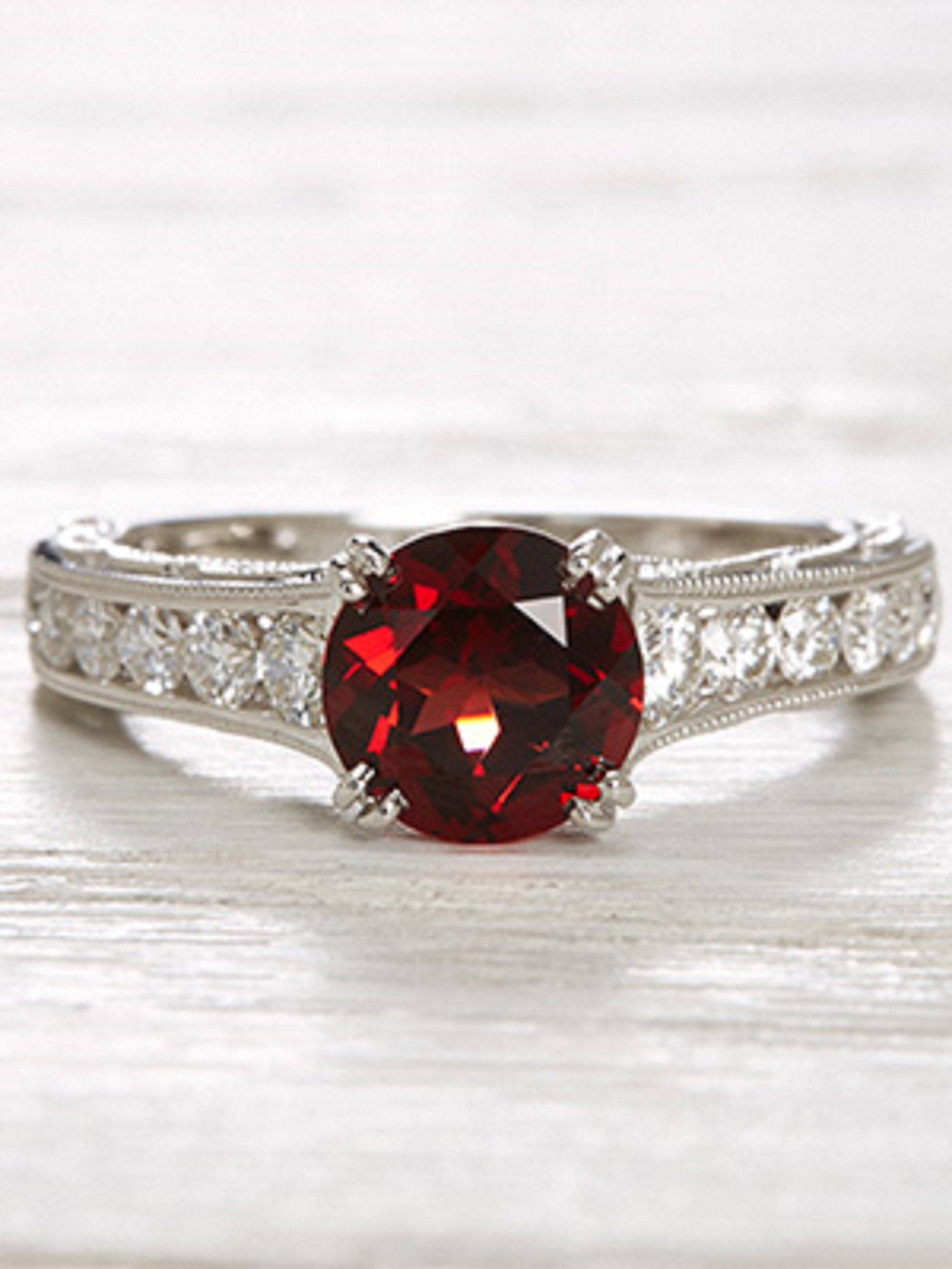 Victorian 2 CT Red Ruby Diamond Ring 10K 14K 18K Solid White - Etsy