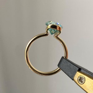 2 CT Green Pear Cut Moissanite Diamond Half Bezel Setting 10K 14K 18K ...