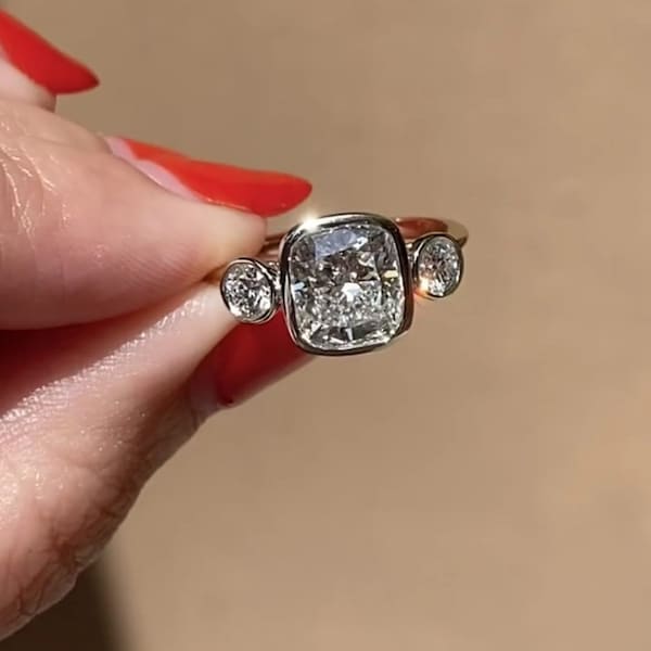 Cushion Bezel Ring - Etsy