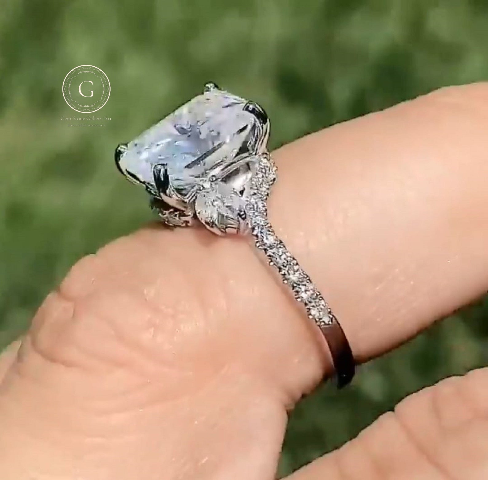 Ice Crushed 4 CT Radiant Cut Certified Moissanite Diamond - Etsy