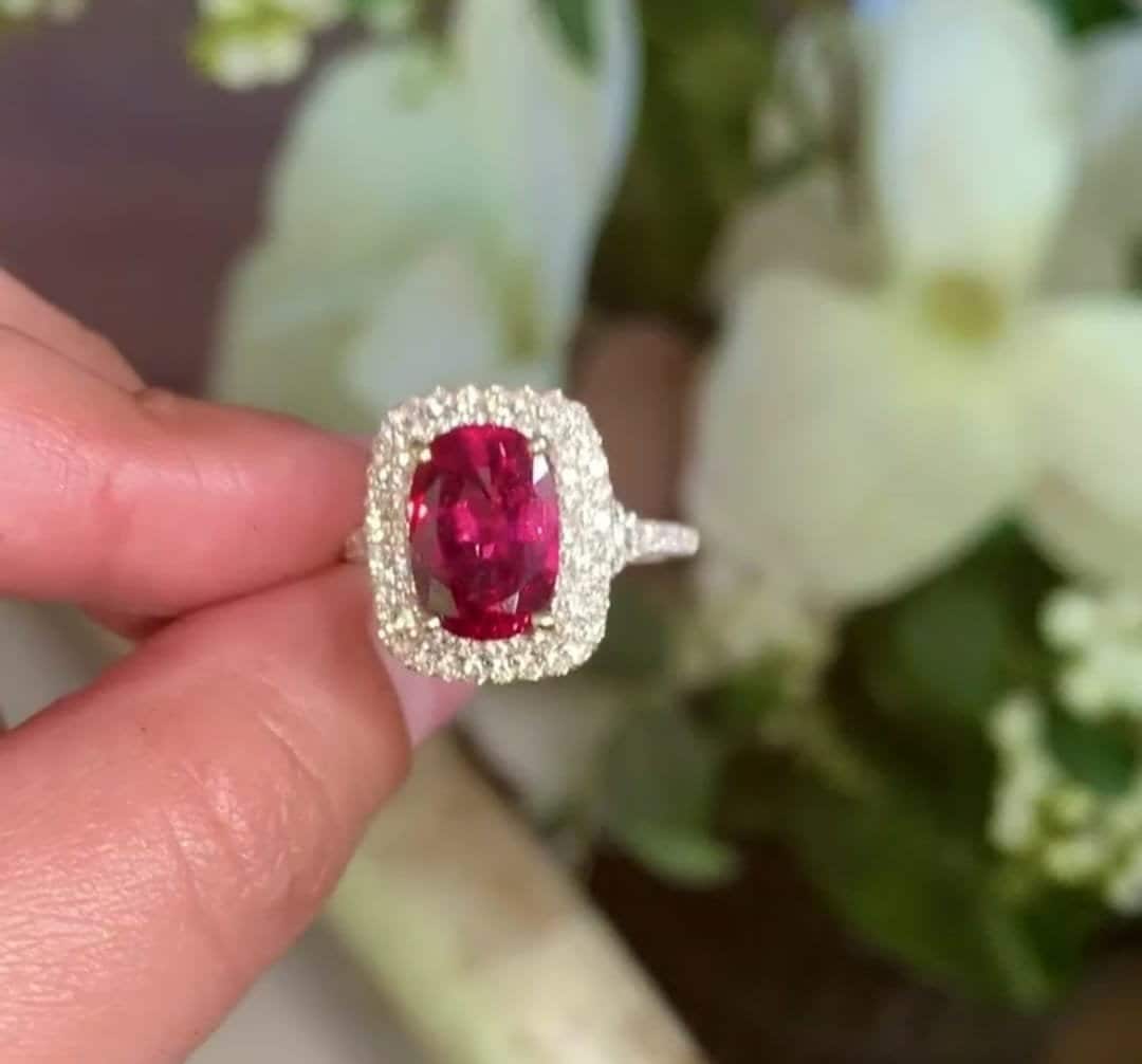 5 CT Red Oval Cut Ruby Diamond 10K 14K 18K Solid White and Rose Gold ...