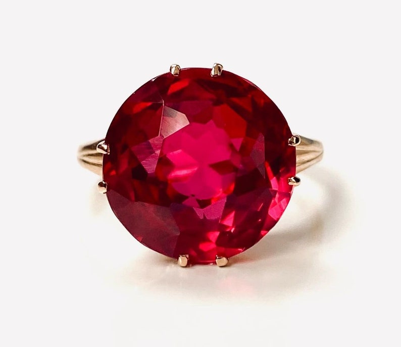 6 CT Red Round Cut Ruby 10K 14K 18K Solid Rose Gold Engagement Ring ...