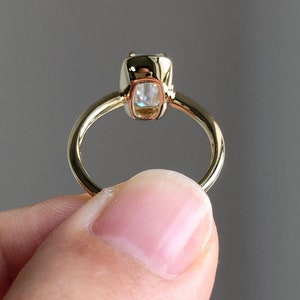 3 CT Ice Crushed Emerald Cut Moissanite Diamond Engagement Ring Bezel ...