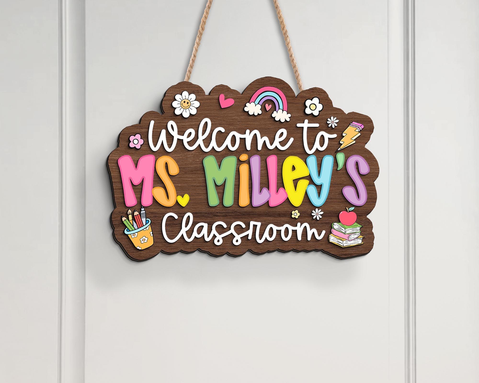 Custom 3D Teacher Door Sign, Classroom Decor, Personalized Gift For ...