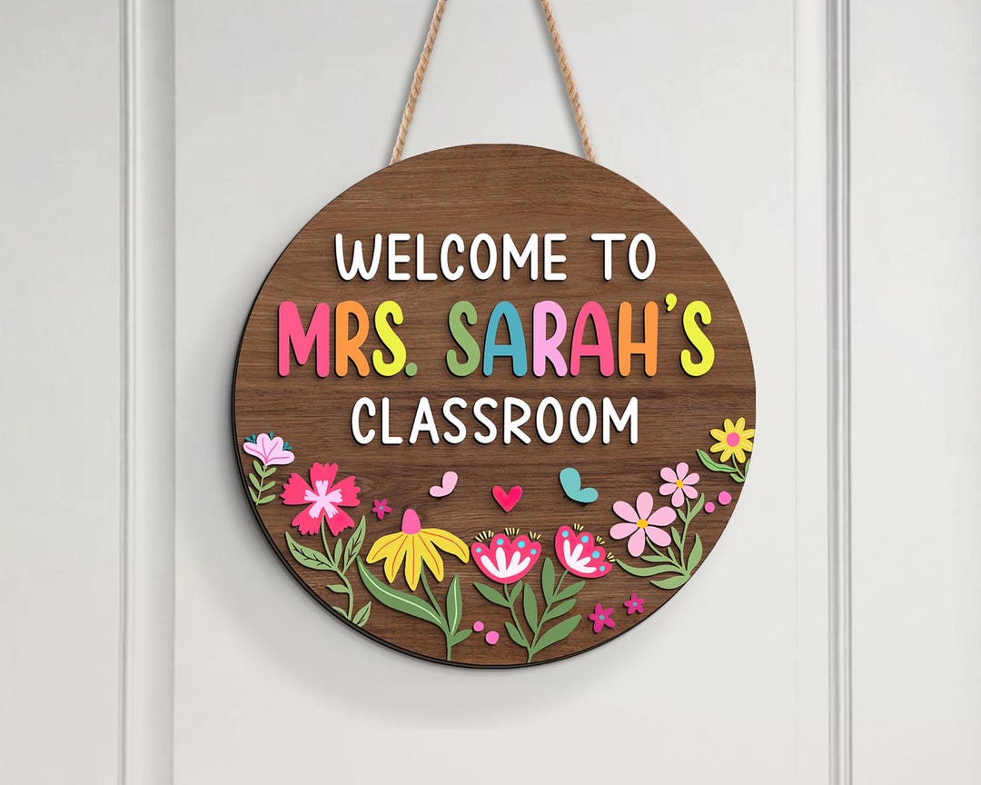 Custom Teacher Door Hanger: Classroom Welcome Sign - Etsy