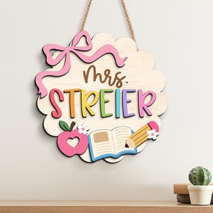 Personalized 3D Teacher Door Sign: Back to School Classroom Decor - Etsy