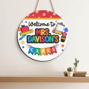 Custom 3D Teacher Door Sign, Cute Teacher Door Hanger, Back to School ...