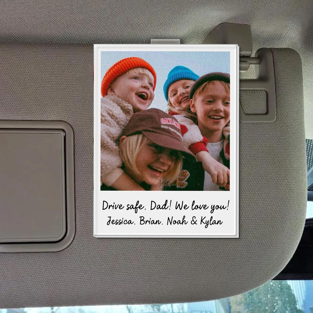 Personalized Photo Car Visor Clip: Custom Acrylic Polaroid Ornament - Etsy