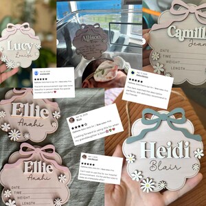 Pink Bow Baby Announcement Sign: Coquette Daisy Newborn Gift - Etsy