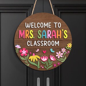 Custom Teacher Door Hanger: Classroom Welcome Sign - Etsy