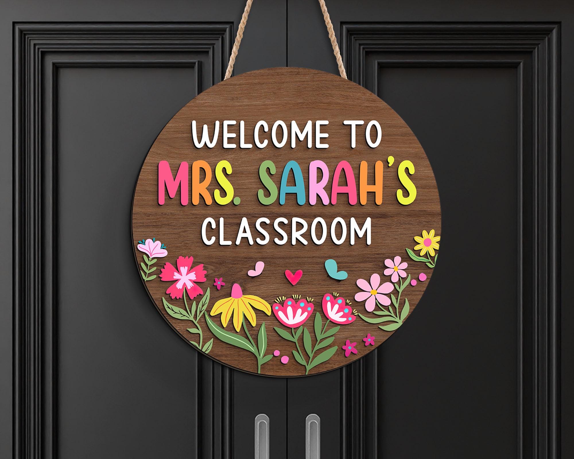Custom Teacher Door Hanger: Classroom Welcome Sign - Etsy