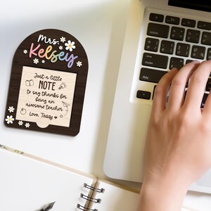 Personalized Teacher Sticky Note Holder: Desk Decor Gift - Etsy