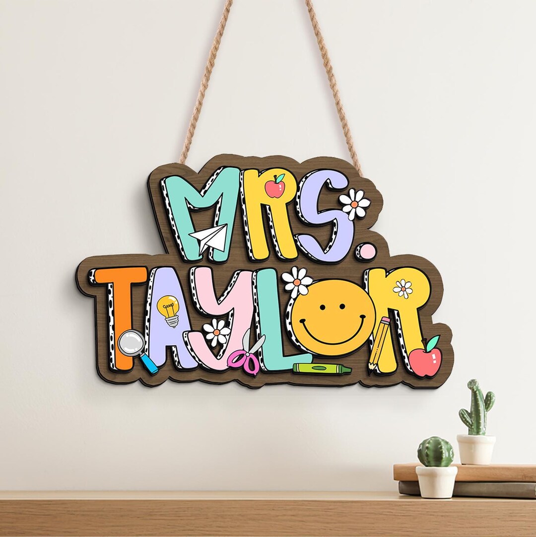 Personalized Teacher Gifts, Teacher Door Sign, Gift for Teacher, Custom ...