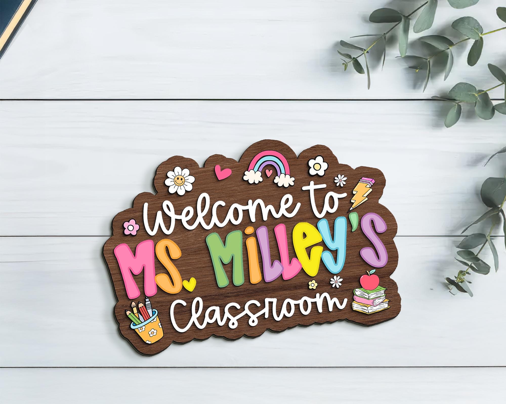 Custom 3D Teacher Door Sign, Classroom Decor, Personalized Gift For ...