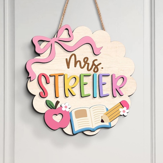 Classroom Door Sign Personalized Teacher Door Hanger - Custom Classroom ...