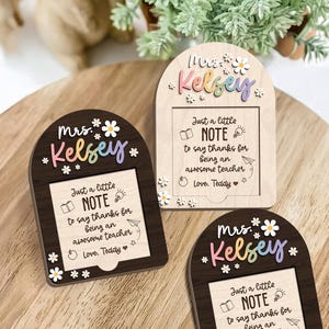 Personalized Teacher Sticky Note Holder: Desk Decor Gift - Etsy