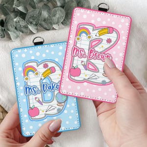 Personalized Teacher ID Badge Holder, Back to School Gift, Custom ...