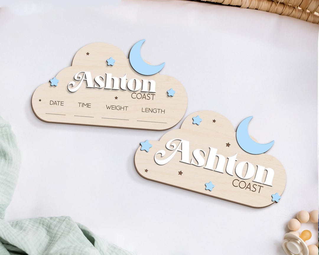 Cloud Baby Name Sign: 3D Lettering, Newborn Photo Prop - Etsy