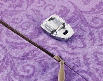 Low Shank Metal INVISIBLE Concealed Zipper Foot Babylock Brother Singer ...