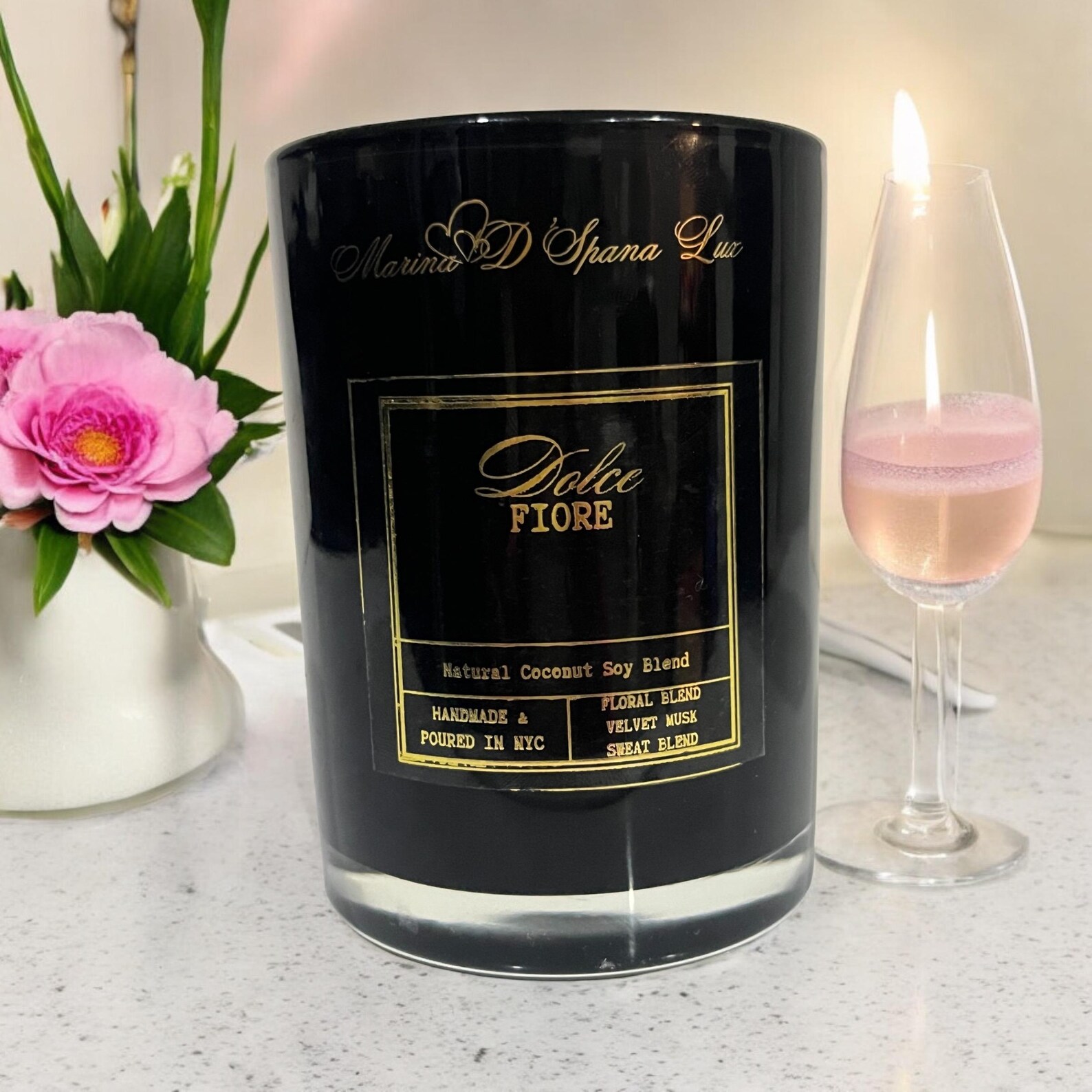 Dolce Fiore Luxury Candle Coconut Soy Wax Luxury Candles in Jars 9oz ...