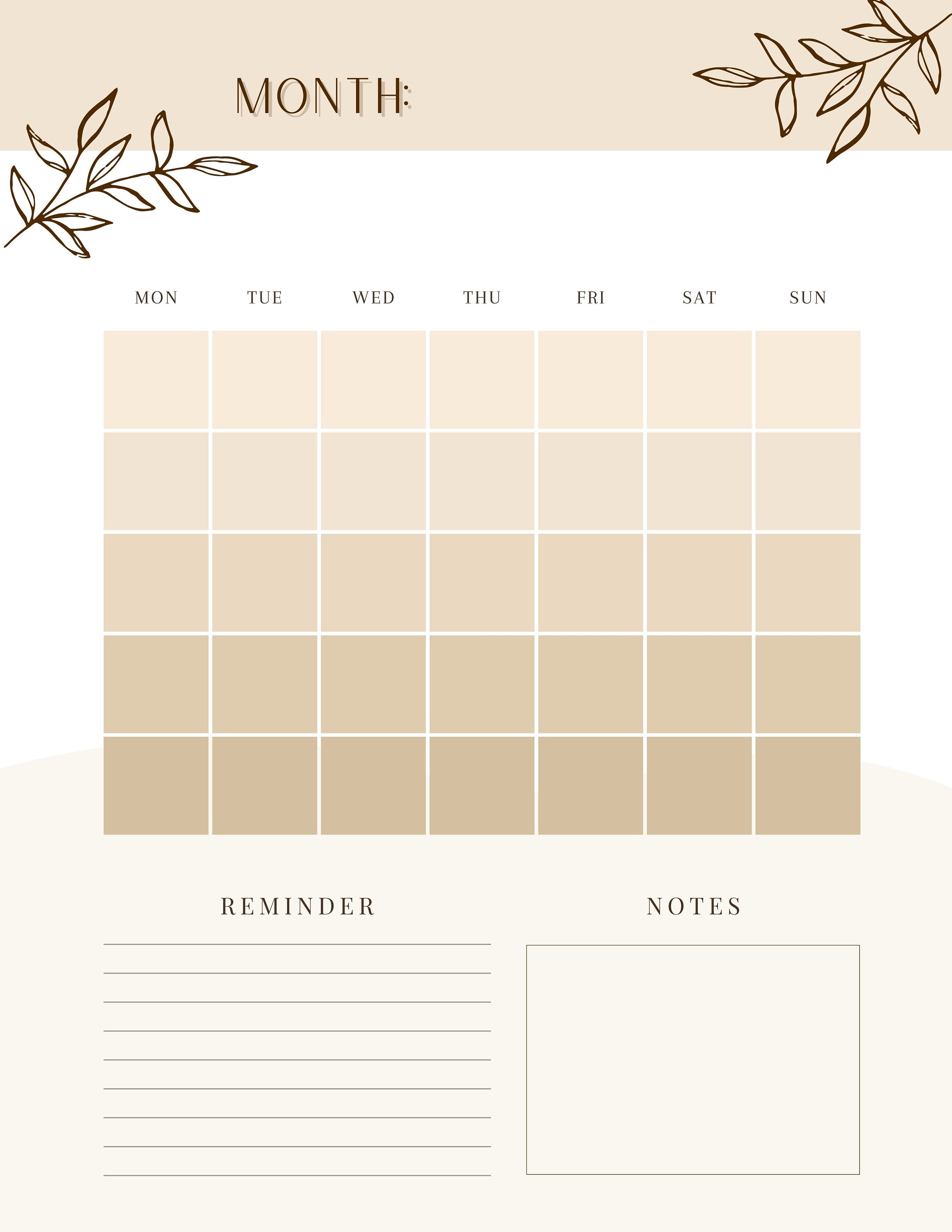 Fall Monthly Planner | Digital Planner | Simple Fall Digital Daily ...