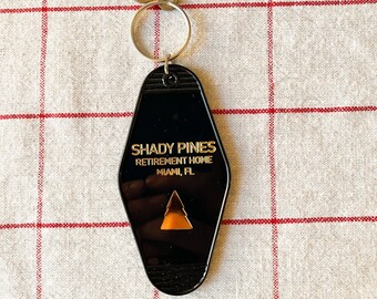 Shady Pines Black Key Tag Golden Girls Keychain - Etsy