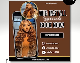 Wig Install Specials Template DIY Hair Braids Hairstylist Appointments ...