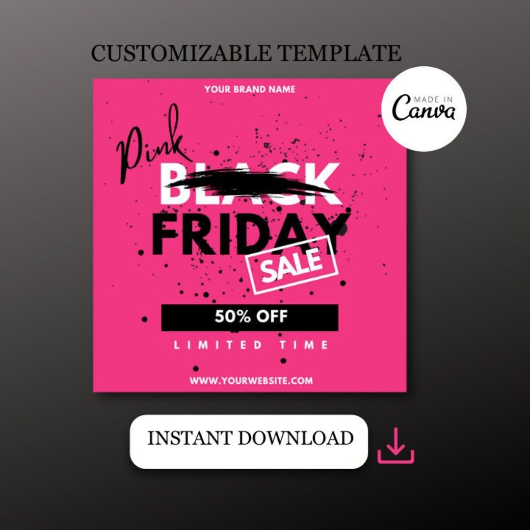 Pink Friday Flyer, Pink Friday Template, Black Friday Sale, Flash Sale ...